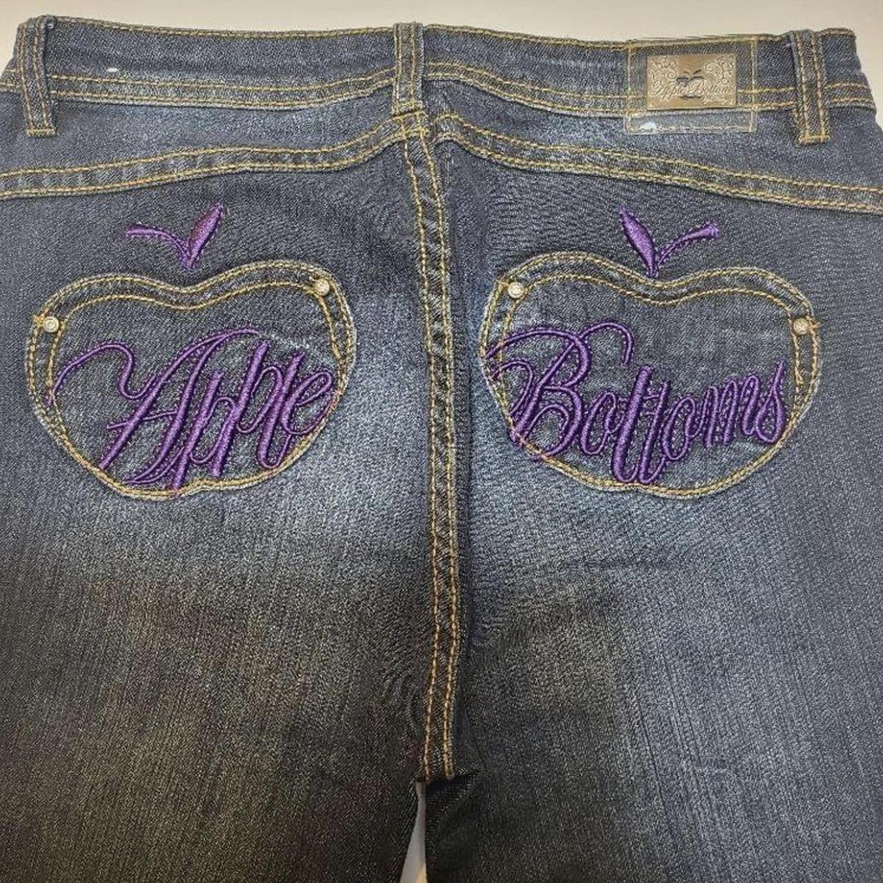 apple bottom jeans w/ a twist ( i have cut a slit... - Depop