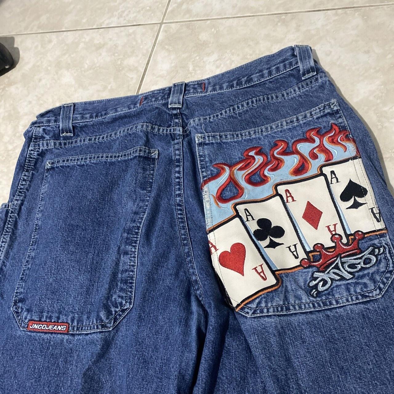 Vintage JNCO jeans flaming ace 90's-Y2K 36x30 Wide Leg - Depop