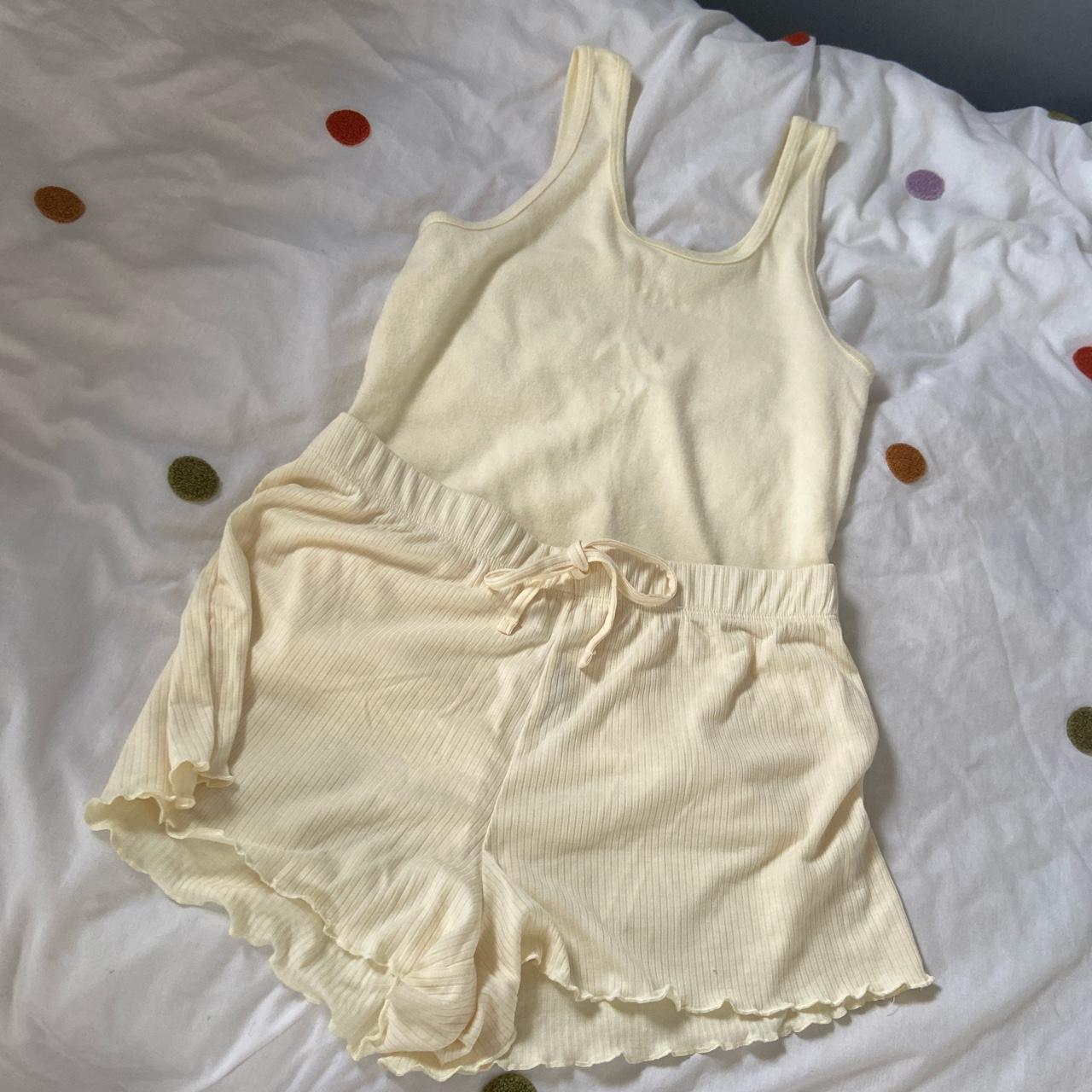- Cute pastel yellow spring pyjama set - Selling as... - Depop