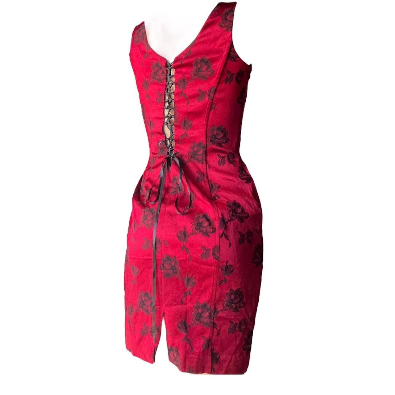 Moda International Women's Red and Black Dress | Depop