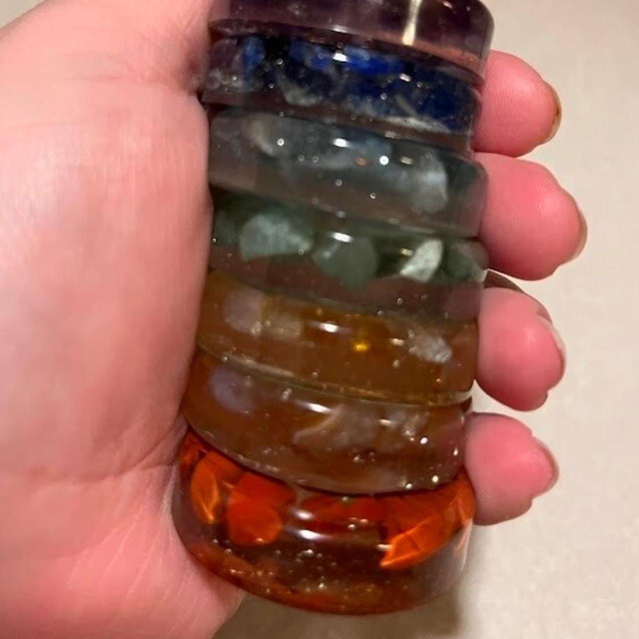 Chakra resin stack, comes with all chakra colors,... | Depop