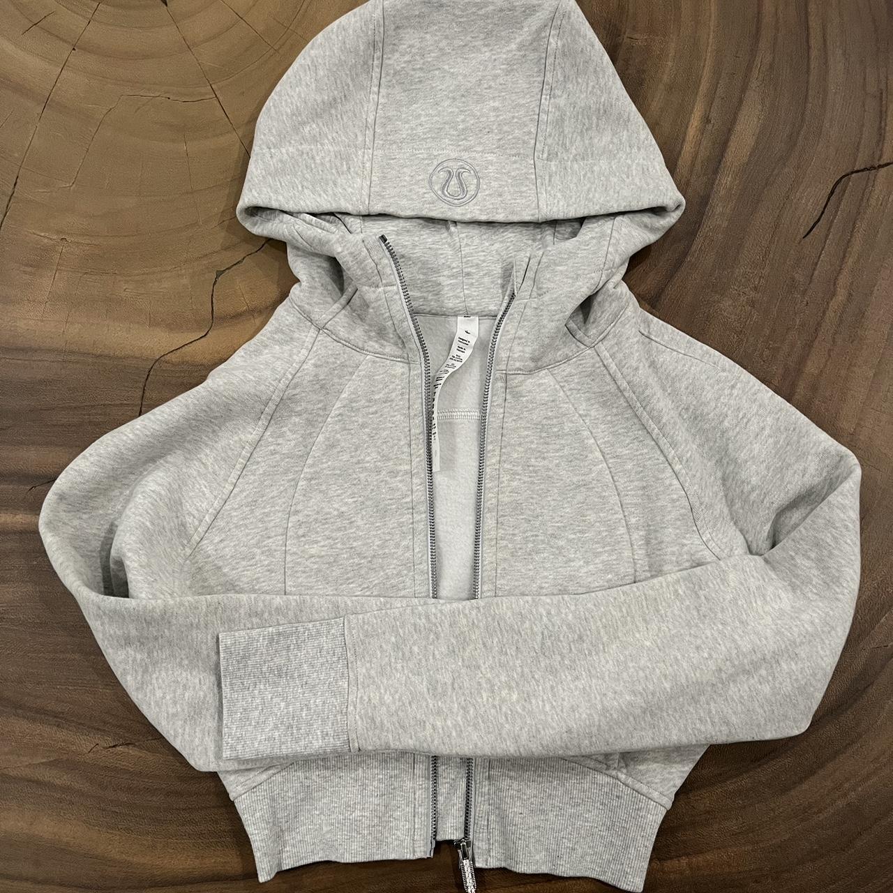 LULULEMON cropped, grey zip up hoodie - Depop