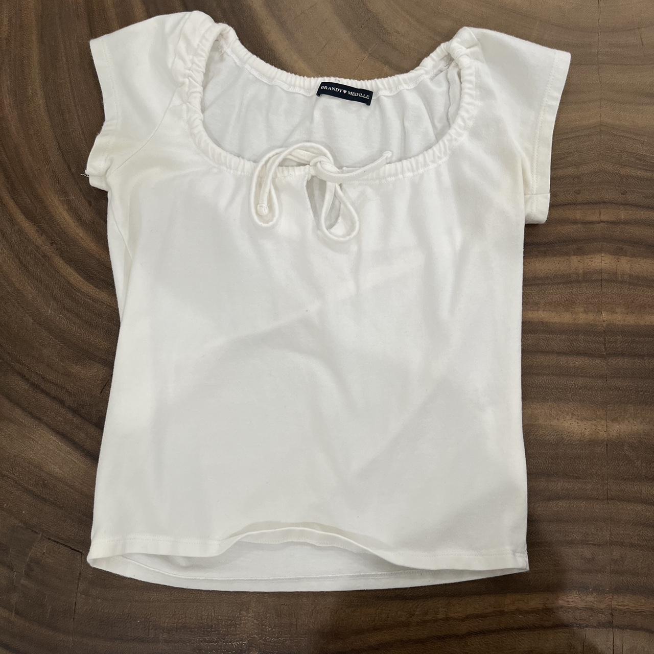 BRANDY MELVILLE- white tie top - Depop