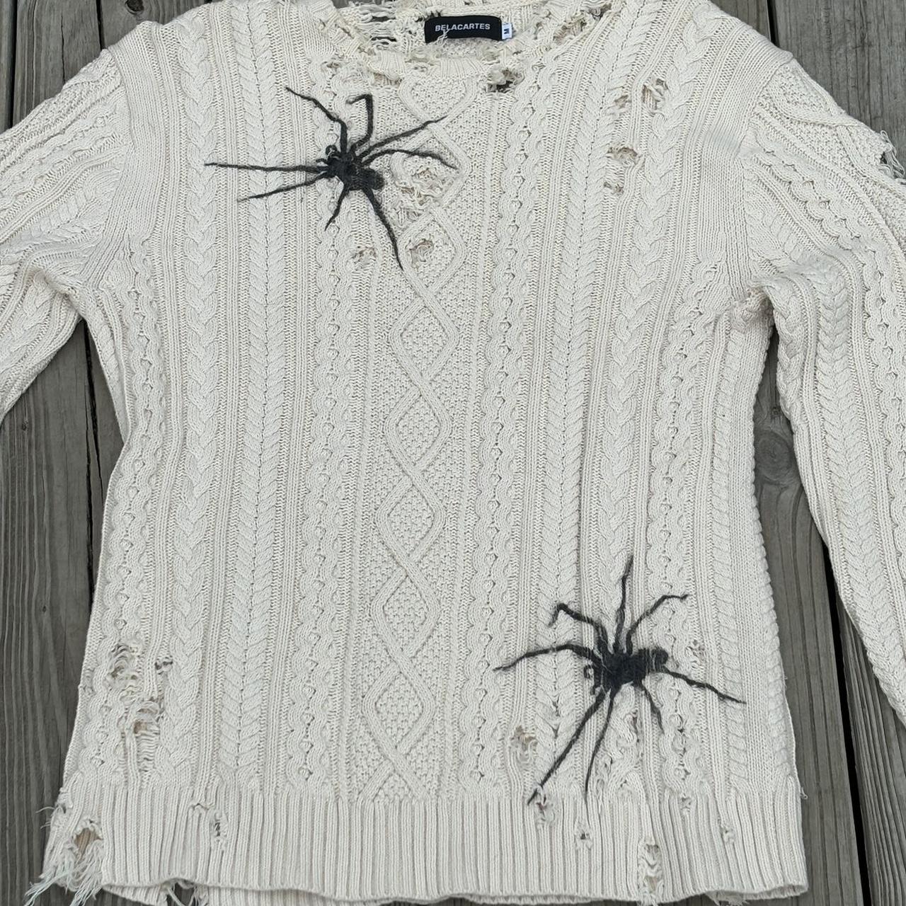 BELACARTES Distressed Spider Sweater #distressed... - Depop
