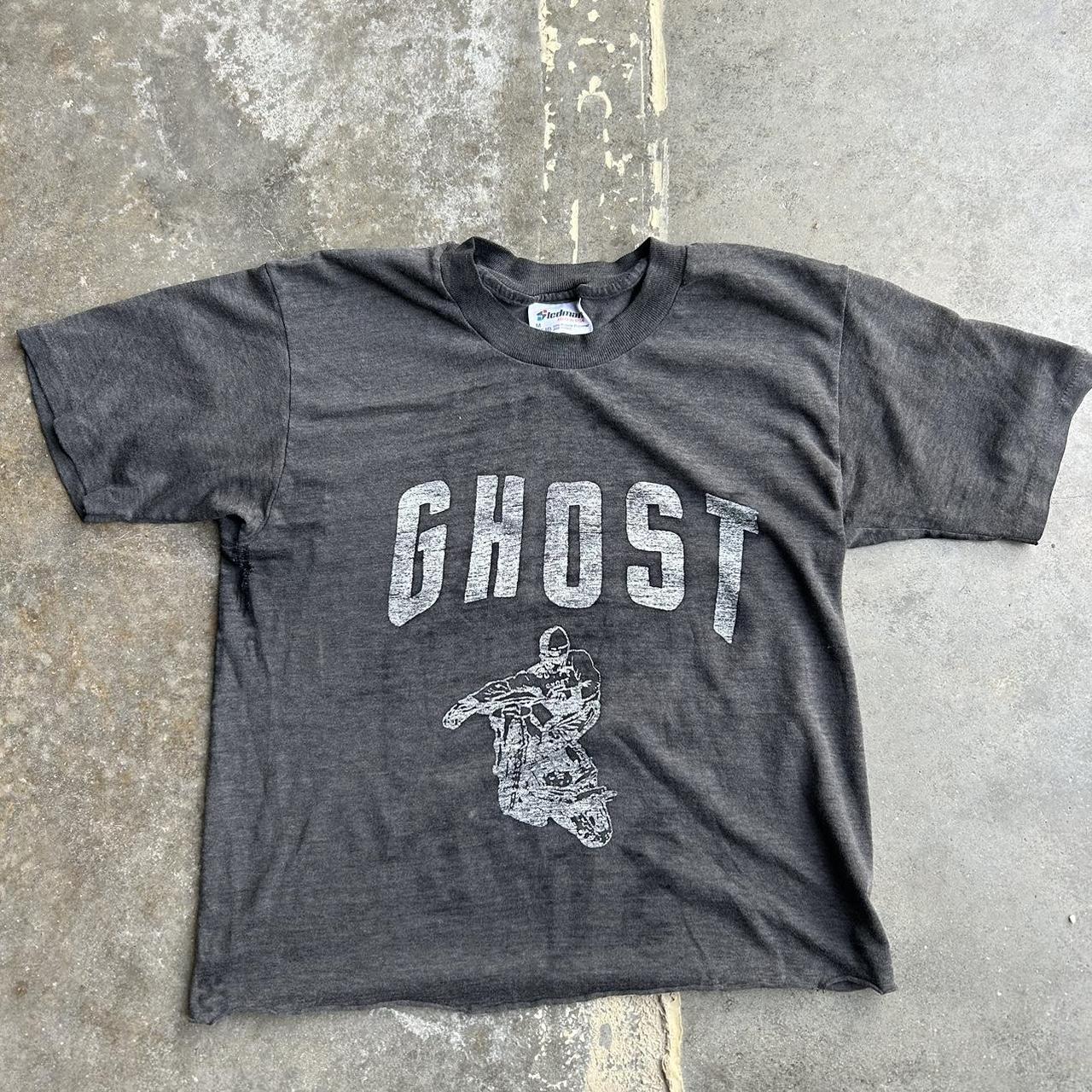 vintage 1980s ghost motorcycle double sided t. super... - Depop