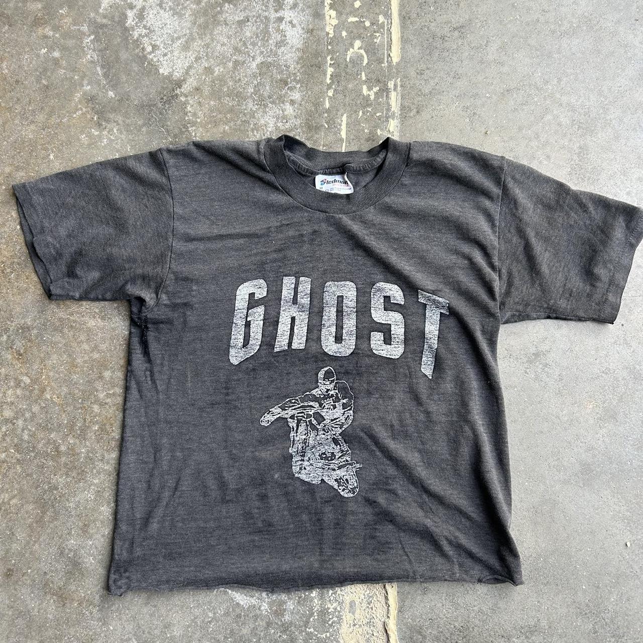 vintage 1980s ghost motorcycle double sided t. super... - Depop