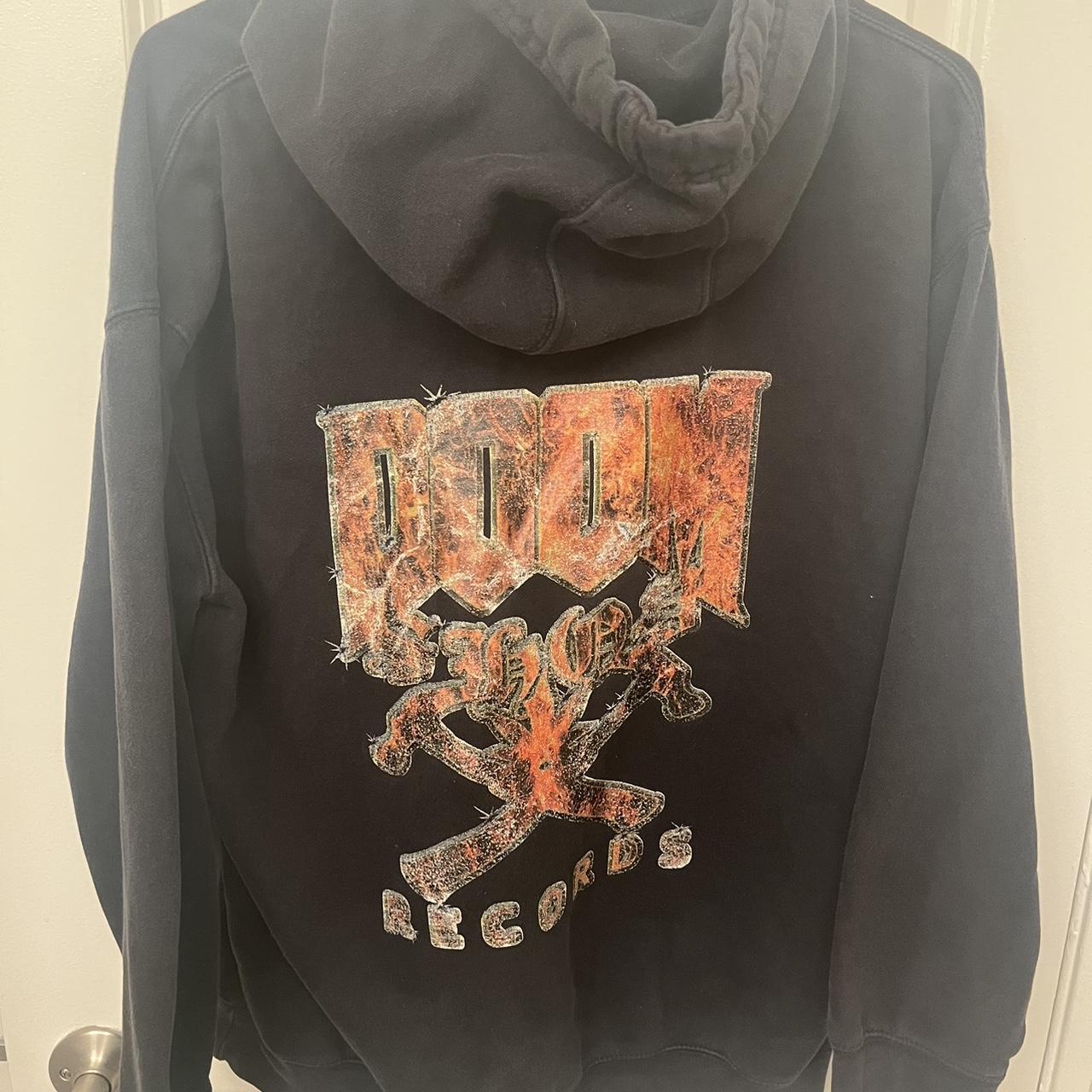 211 Kaine Doomshop Records Hoodie flame design it is... - Depop