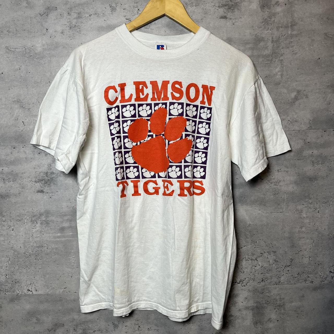 Vintage Clemson Tigers Russell athletic t shirt... - Depop