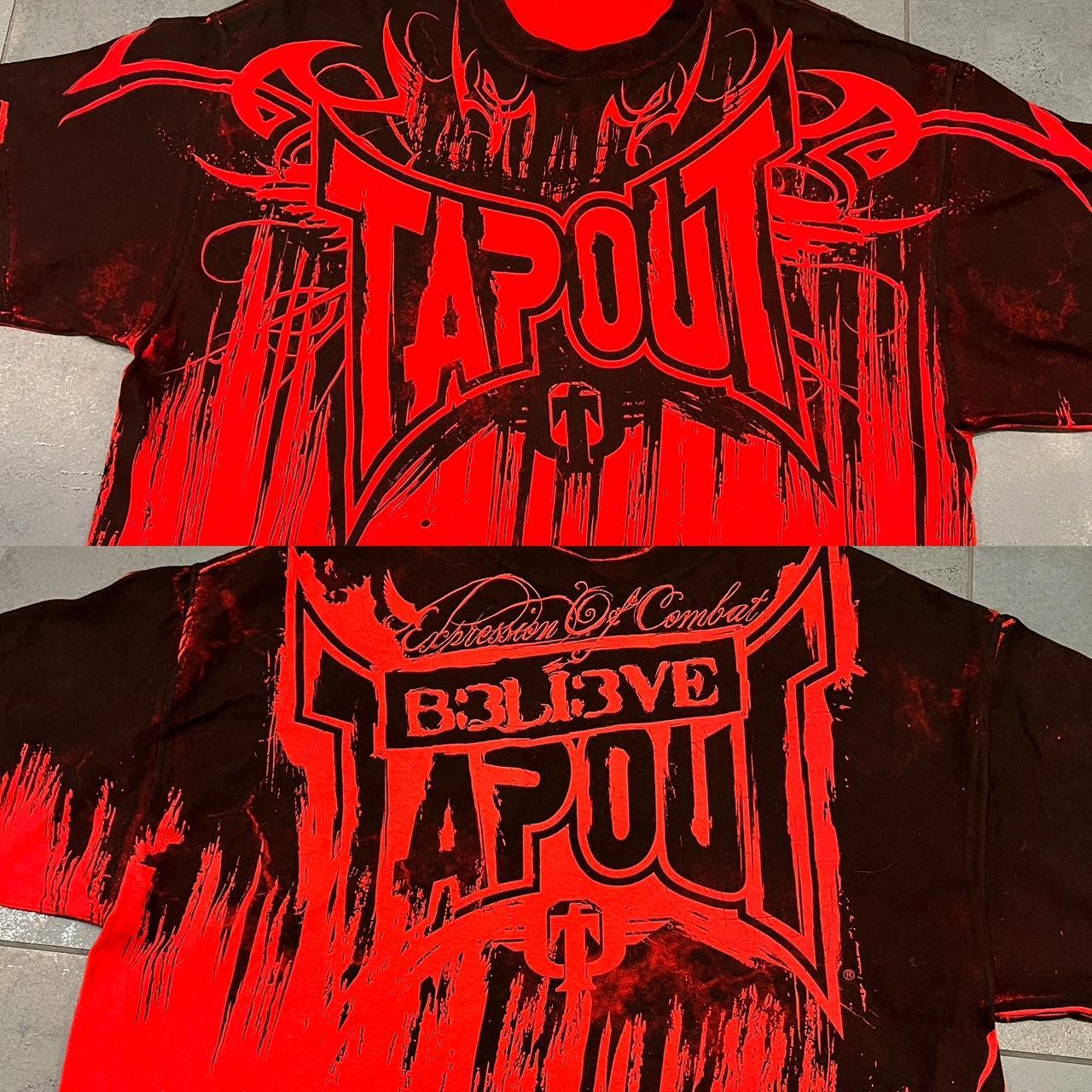 Rare Vintage 2000s Tapout T-Shirt 🔴 Red / Black... - Depop