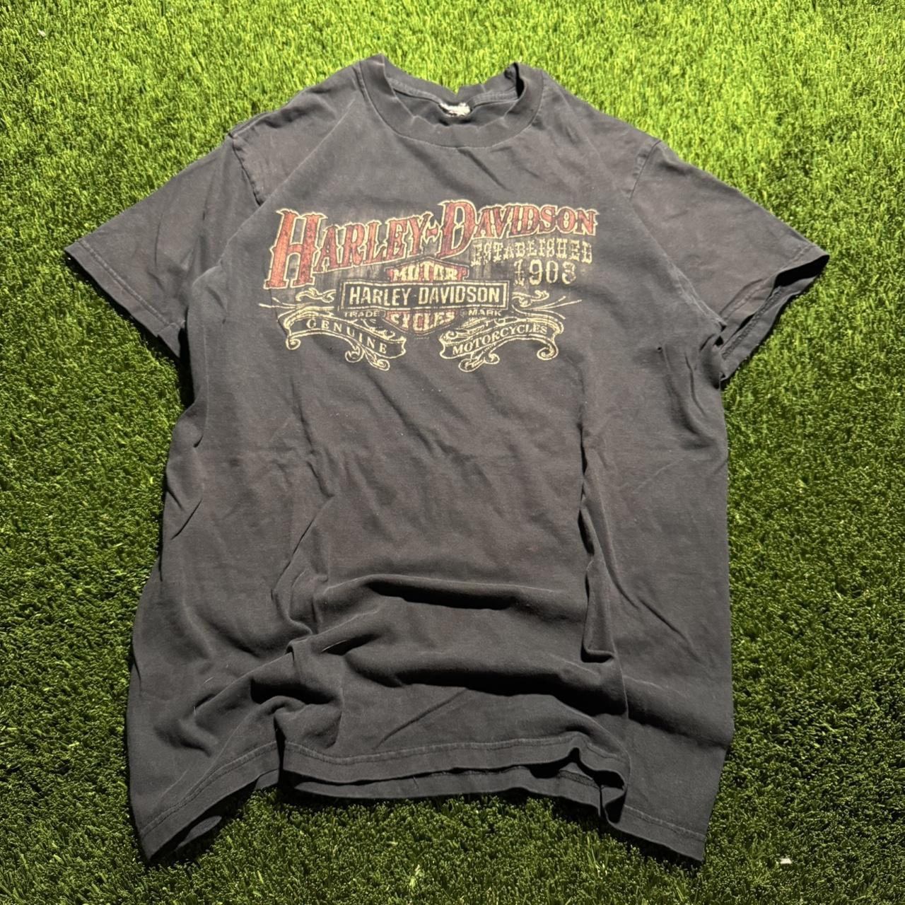 Harley Davidson flaming back hit with great fading... | Depop