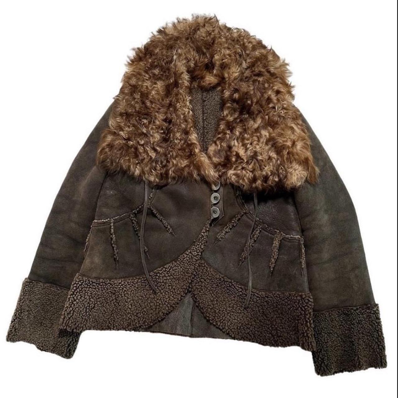 archive Japanese brown fur jacket sooo cute. Fits... - Depop