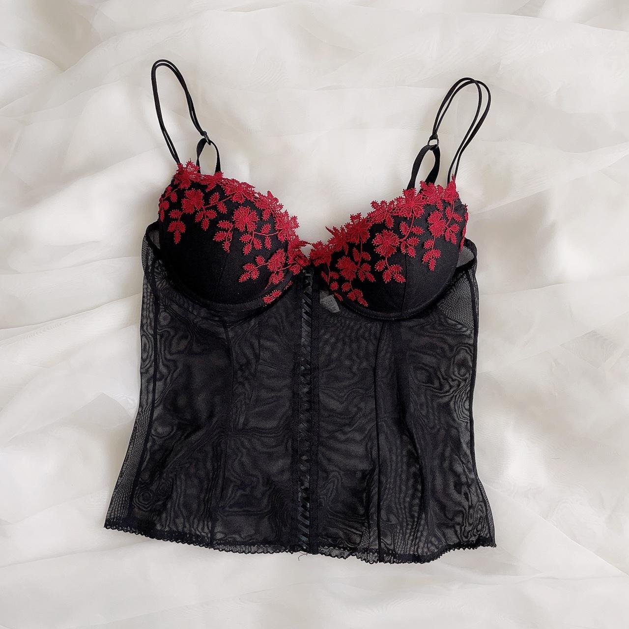 Adorable Black Lace Bustier Top ♡ Lightly Lined Cups Depop