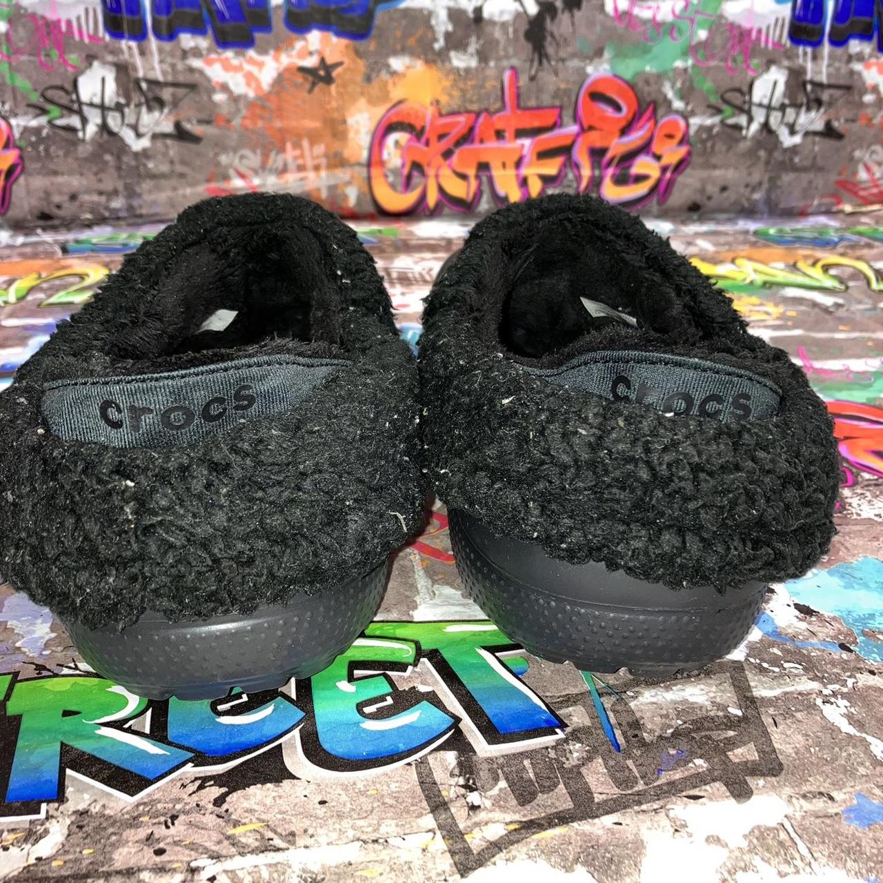 Black Crocs with black faux fur lining that’s... - Depop