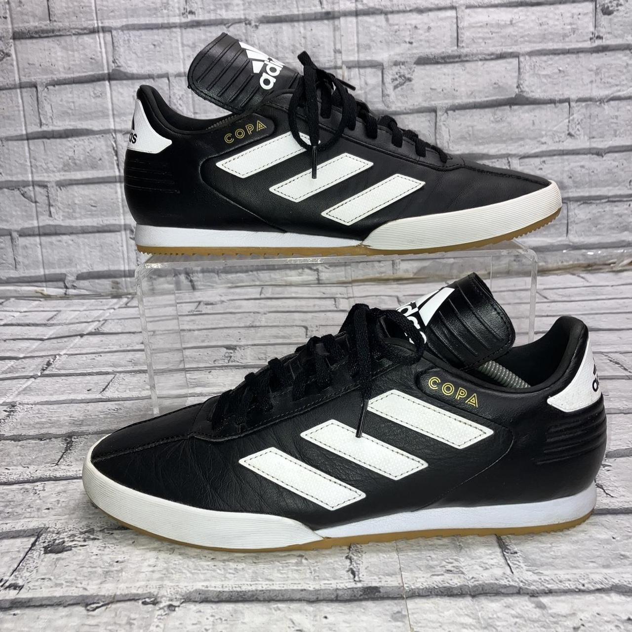 Adidas Copa black leather trainers worn white trim... - Depop