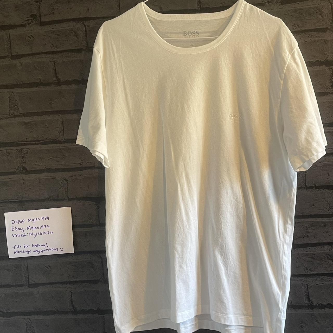 Hugo Boss Men's White T-shirt | Depop