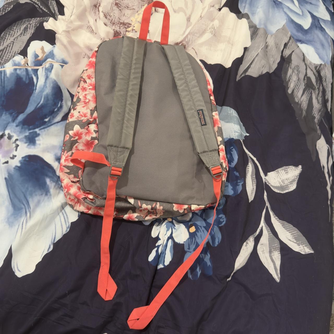 Gorgeous pink floral Jansport backpack Lightly used... | Depop