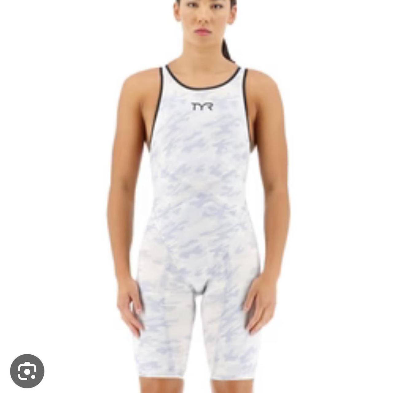 TYR Venzo White Camo Tech Suit closed back size 32.... - Depop