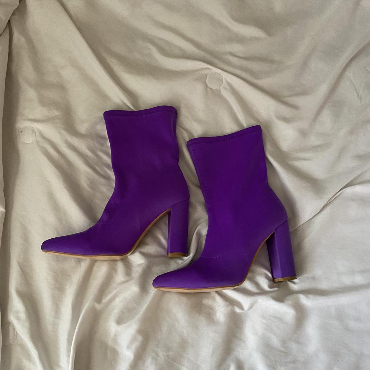 Purple Anke Booties -Purple -Ankle Boot -Size 9... - Depop