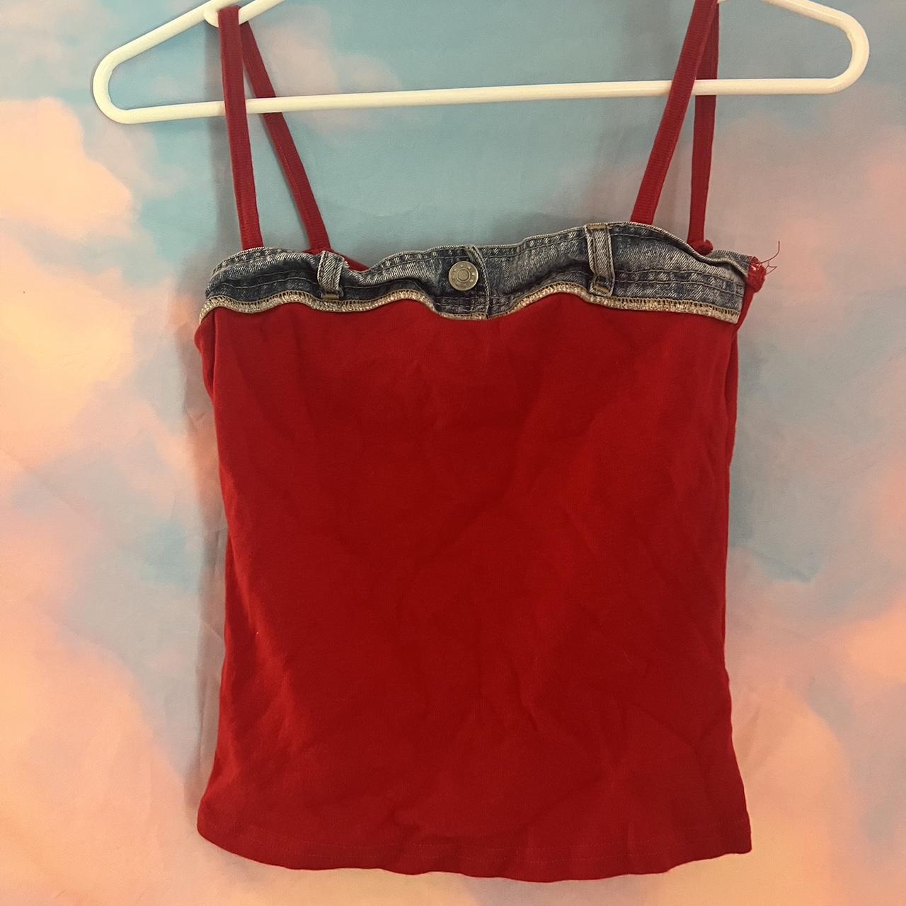 Vintage forever 18 tank top with Jean detail - Depop