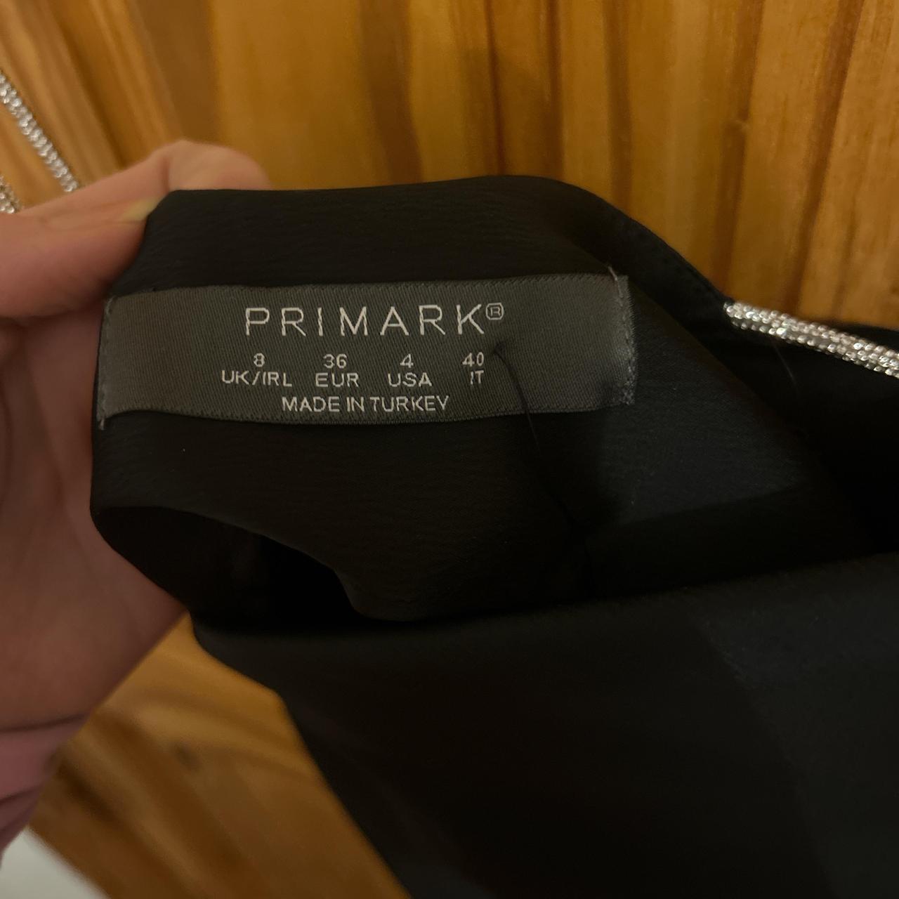Primark Black satin mini slip dress with sparkling... | Depop