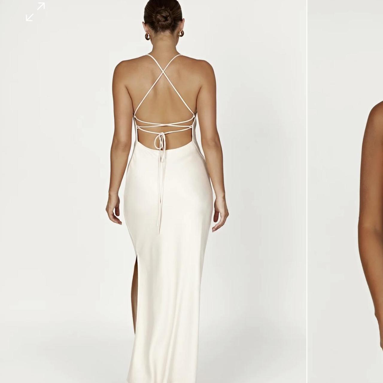 Meshki Women's Cream and White Dress | Depop