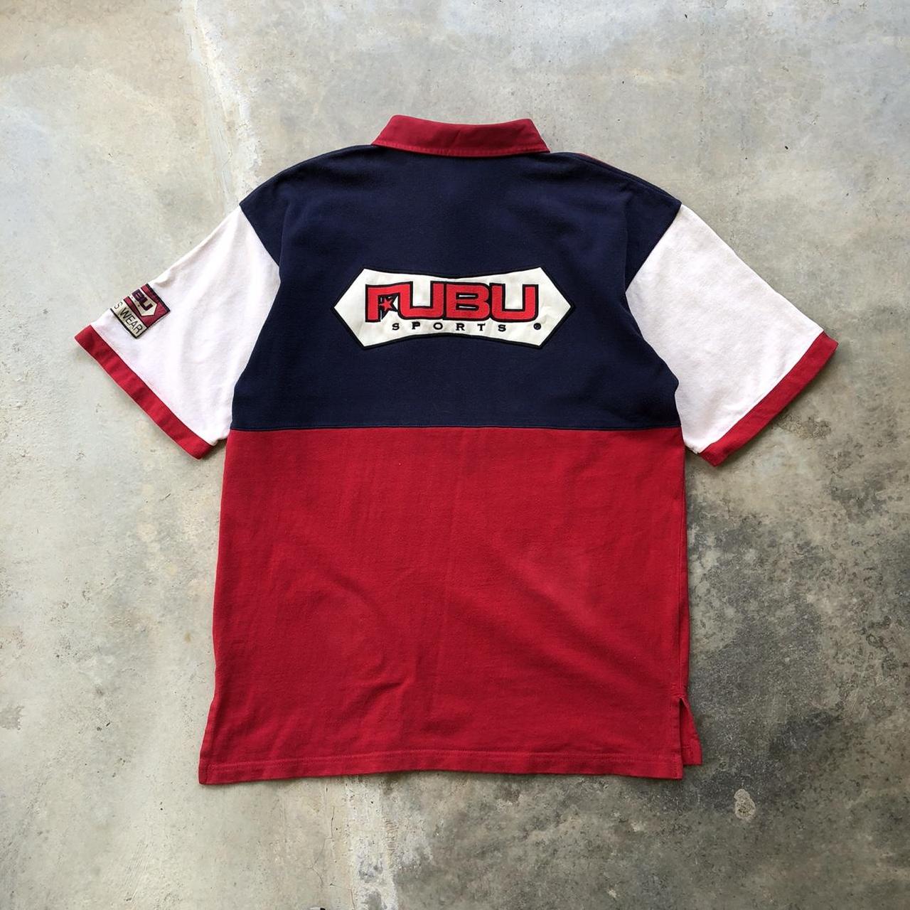 FUBU Sports Wear Tricolor Polo Shirt TAG :... - Depop