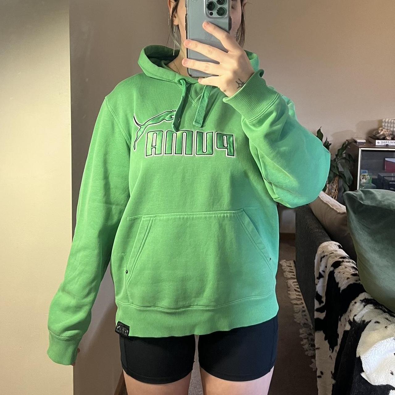 Bright green vintage authentic puma hoodie 💚 Such... - Depop