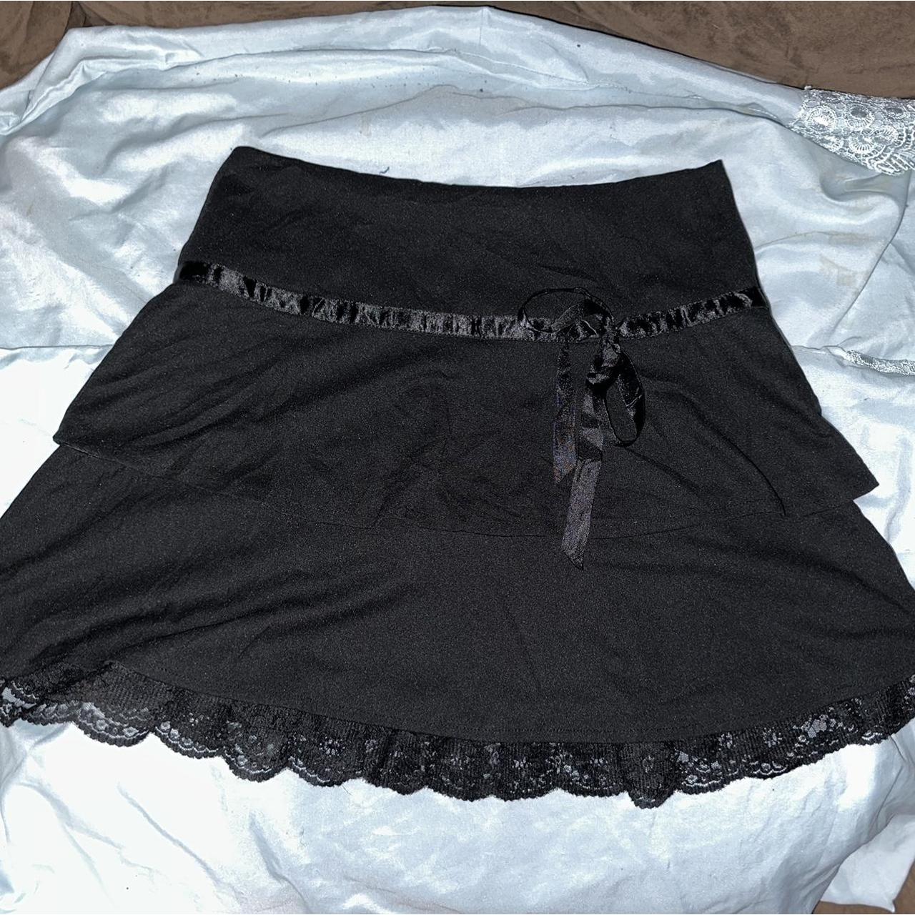 black ruffle skirt size 8 - 10 - Depop