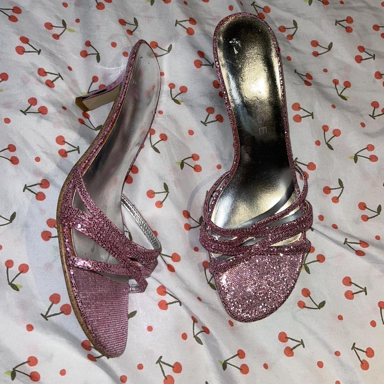 pink sparkly rampage kitten heels - Depop