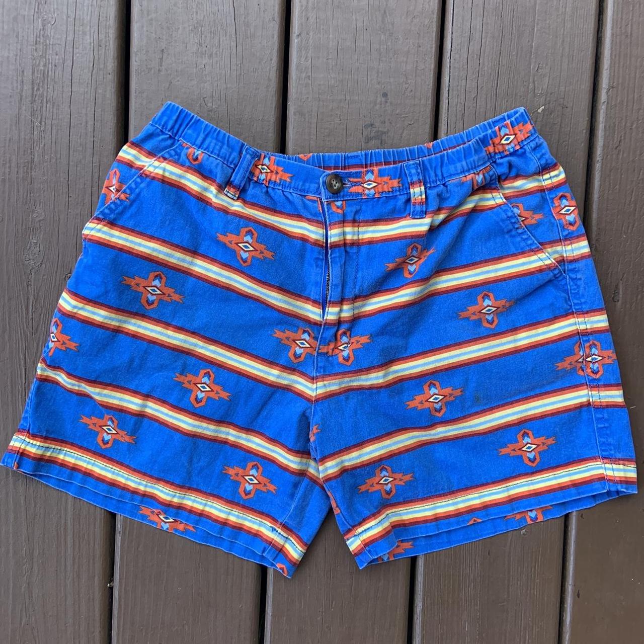 Blue Western design shorts Stretchy elastic, good... - Depop