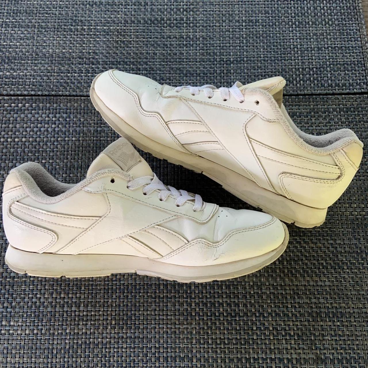 White reebok sneakers White tennis shoes, has... - Depop