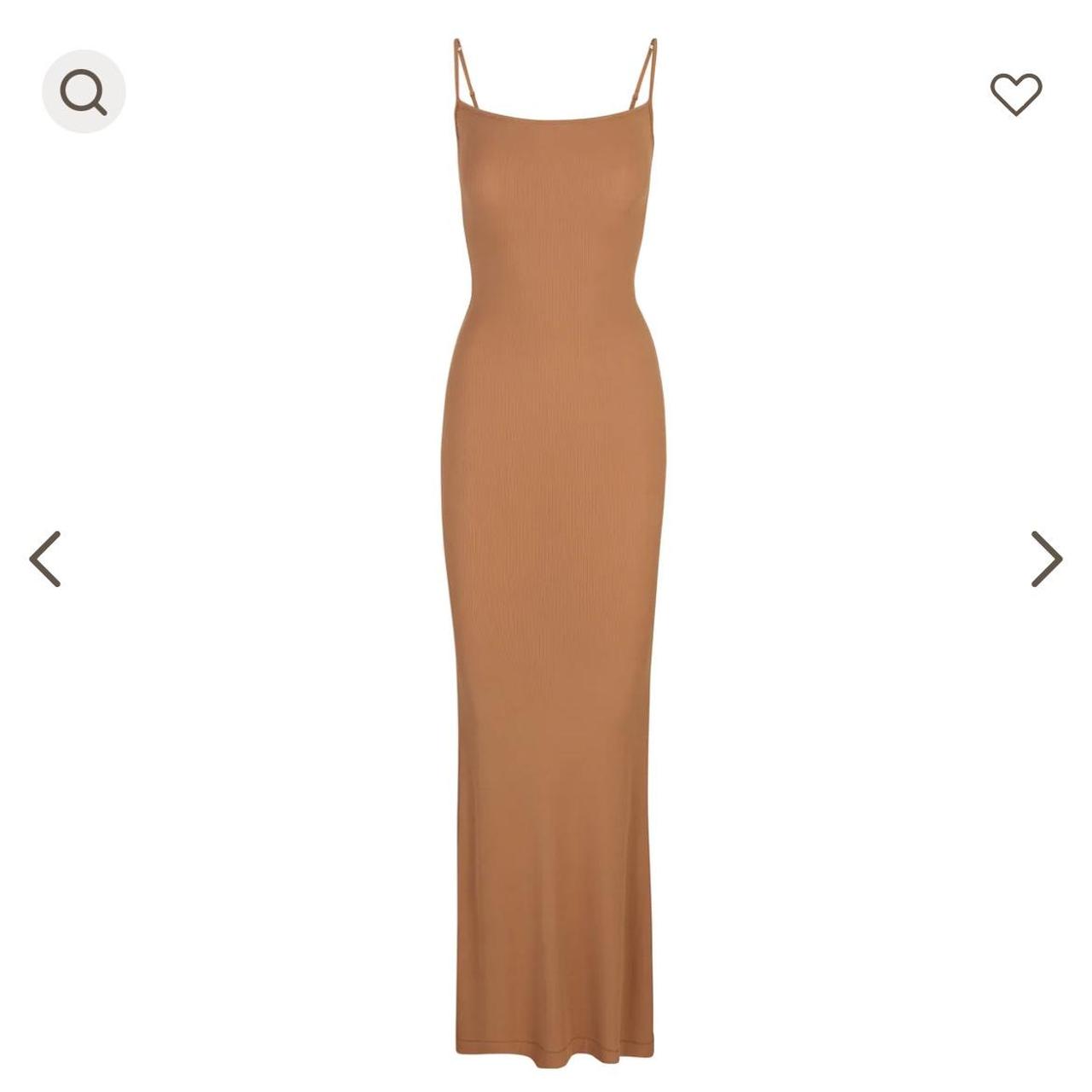 Skims Dress In Tan Got This For Xmas And Wore It Depop