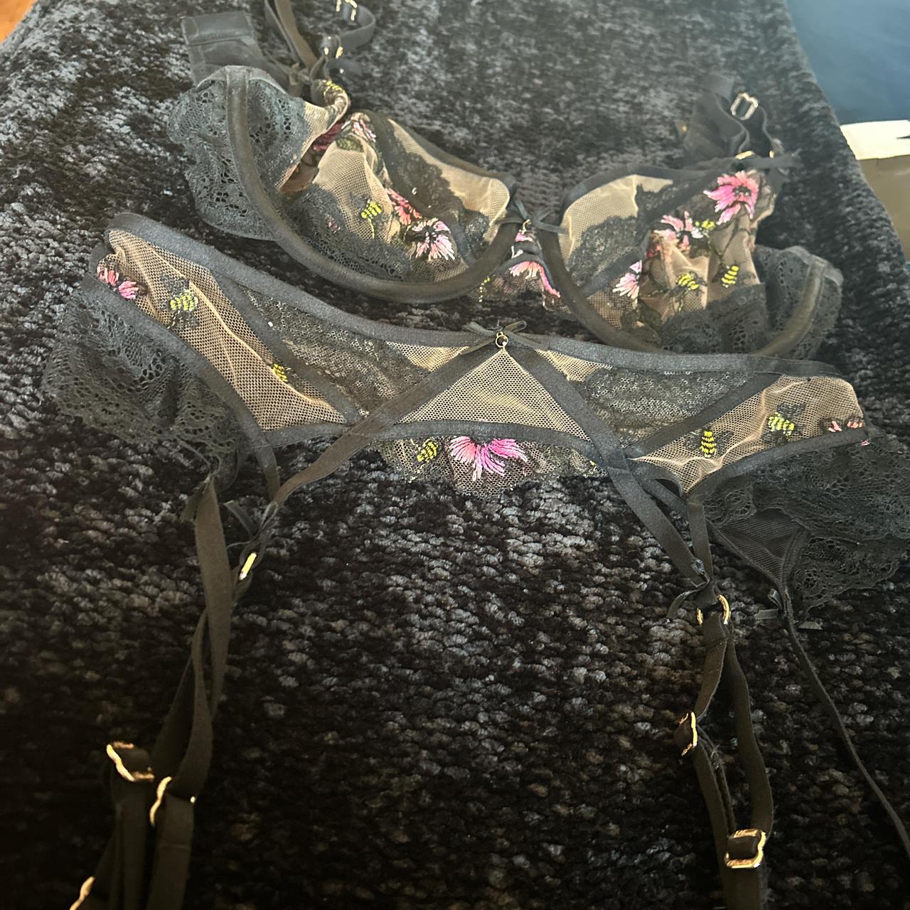 HONEY BIRDETTE BRA AND GARTER w/additional garter... - Depop