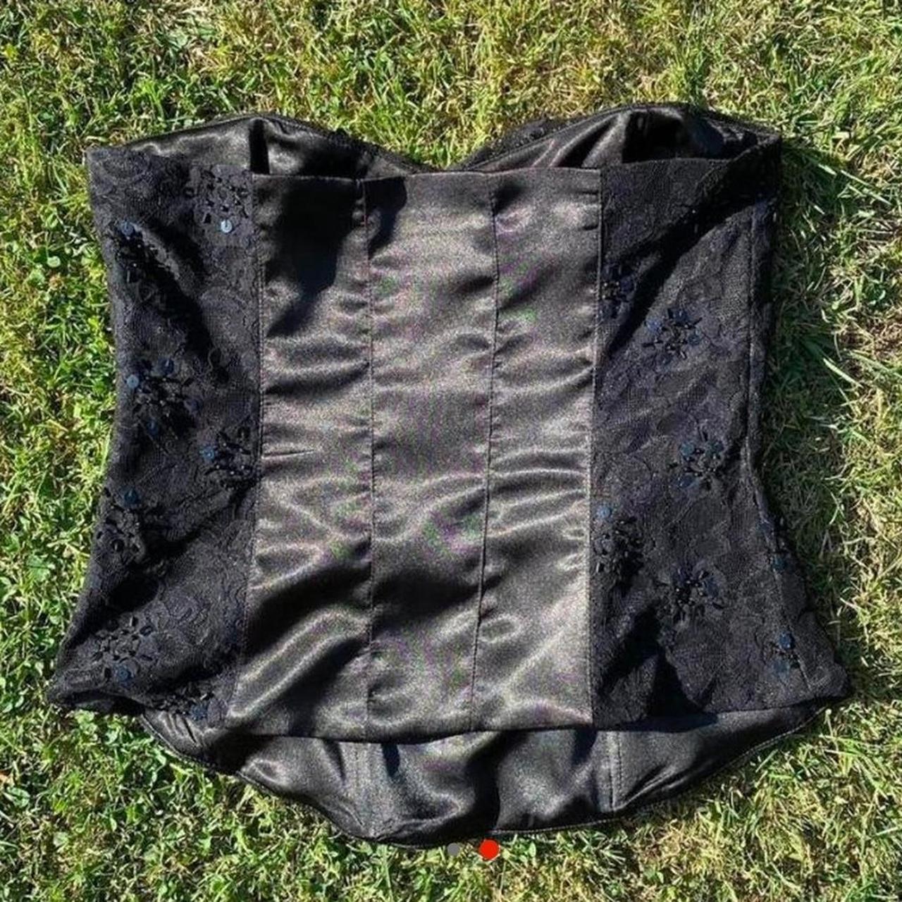 Jane Norman strapless corset/ bustier top - black... - Depop