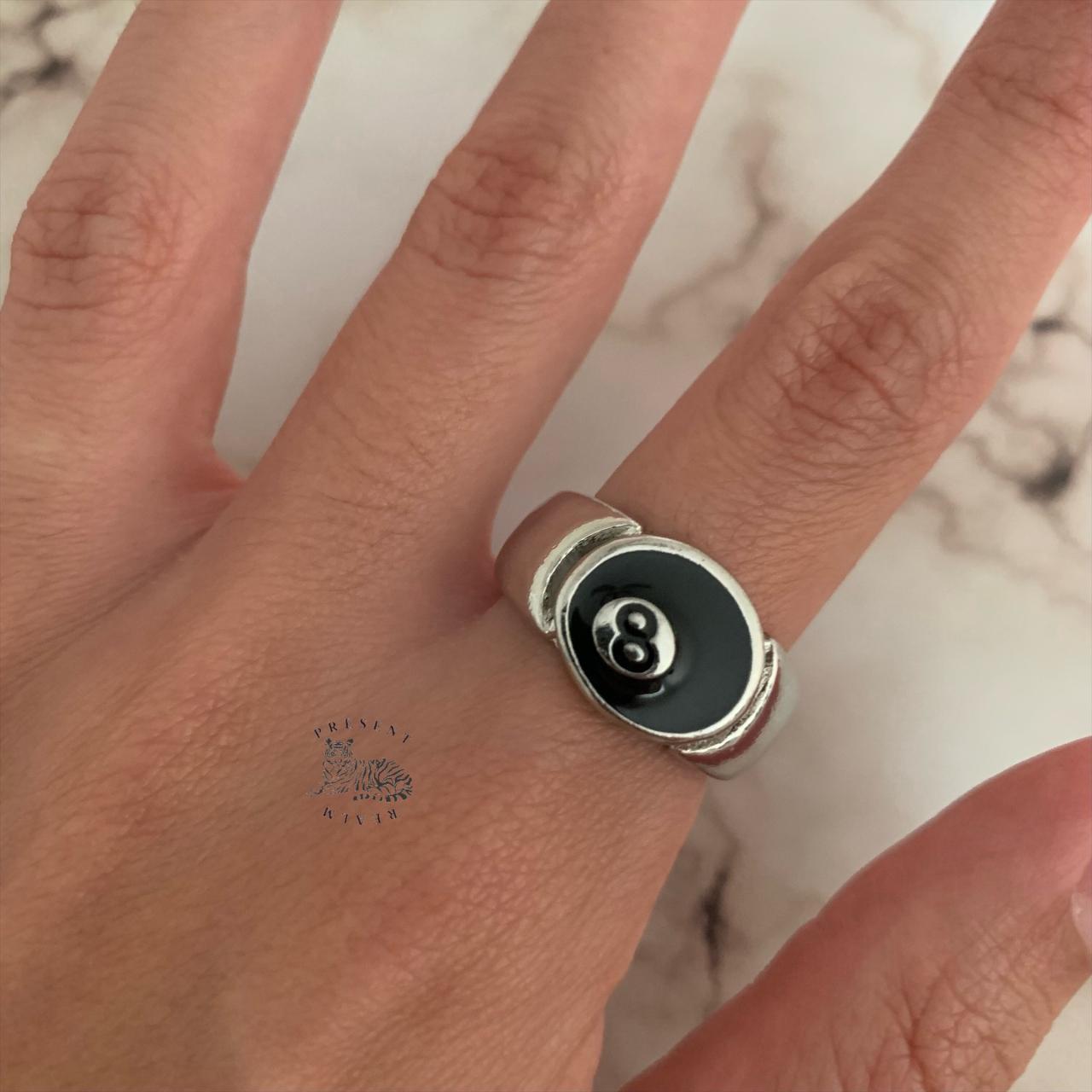8 Ball Ring, Billiards Ball, Vintage Style Ring, Y2K... - Depop
