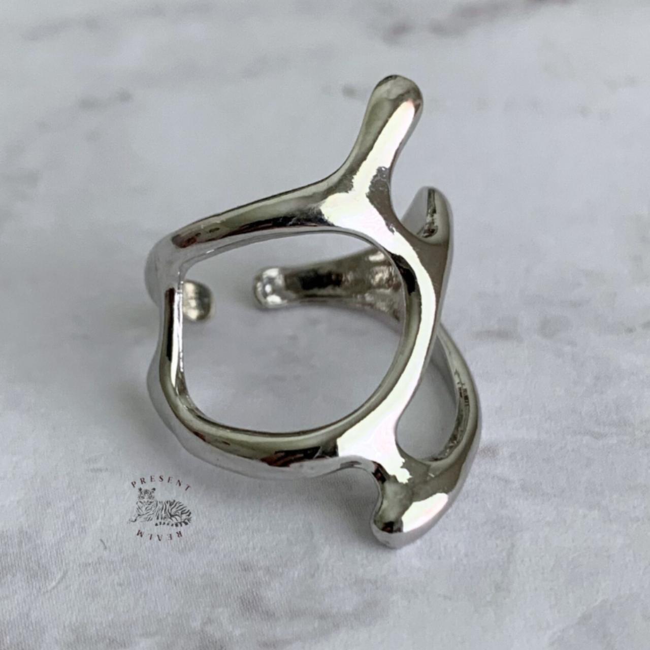 Melted Metal Ring, Hollow Ring, Vintage Ring, Y2K... - Depop