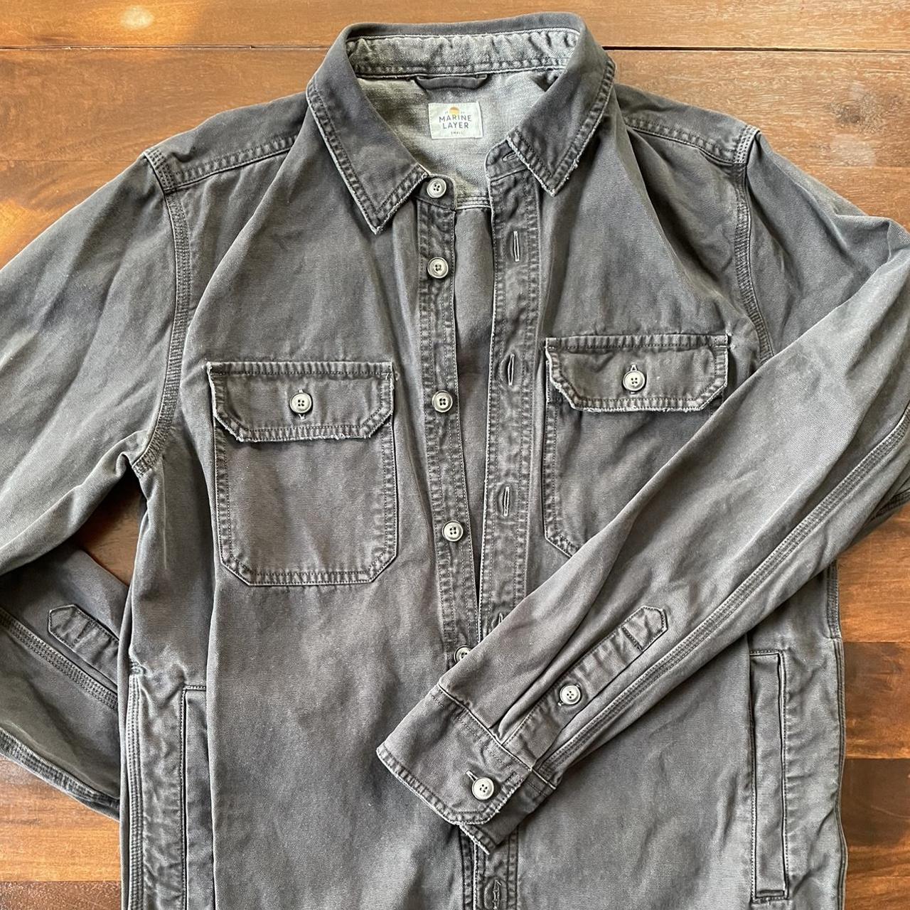 Marine Layer Men's Grey Jacket | Depop