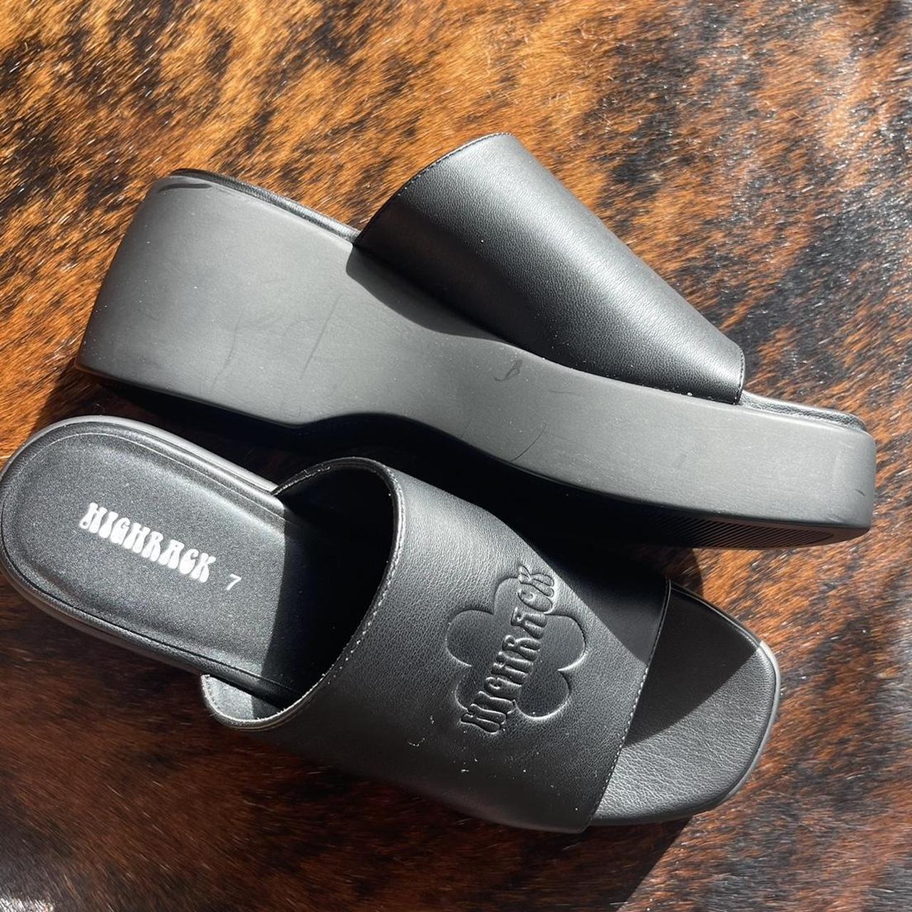 Highrack Studios y2k platform sandals in black -... - Depop