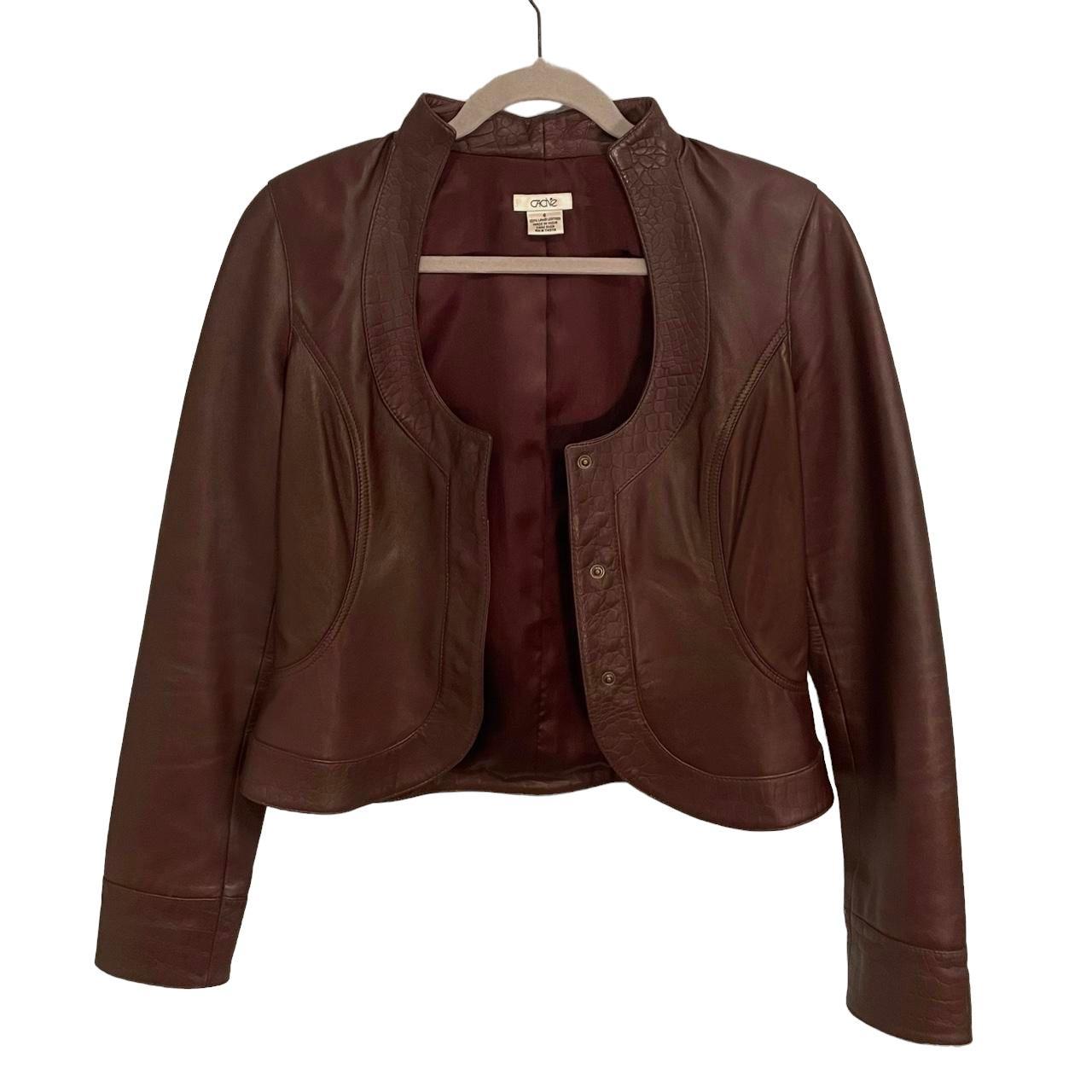 Vintage Caché genuine leather jacket Size US 10,... - Depop