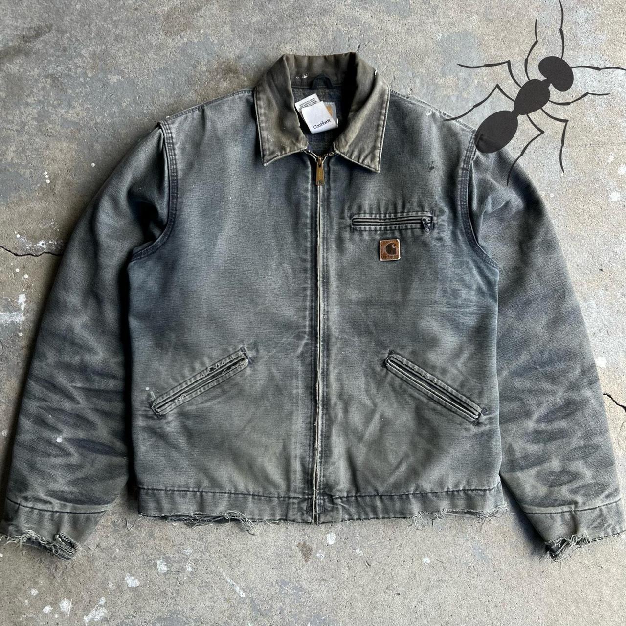 Vintage FADED y2k J97 PTL gray carhartt detroit work... | Depop