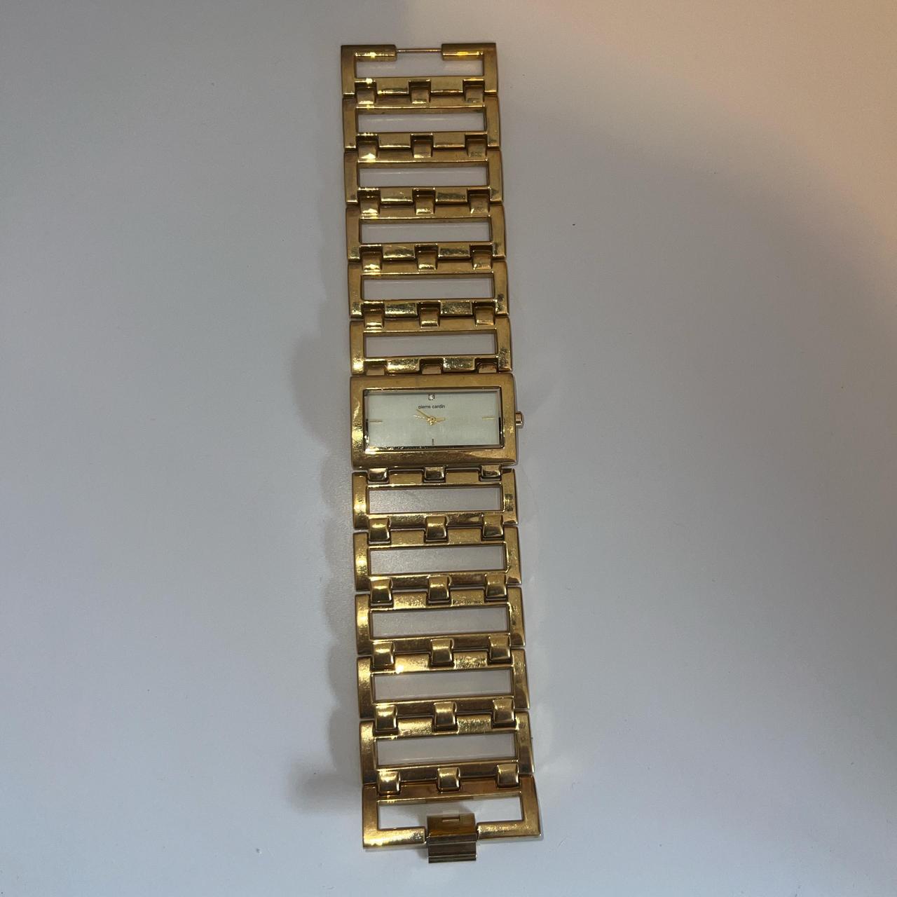 Pierre Cardin vintage gold watch w/ diamond on watch... | Depop