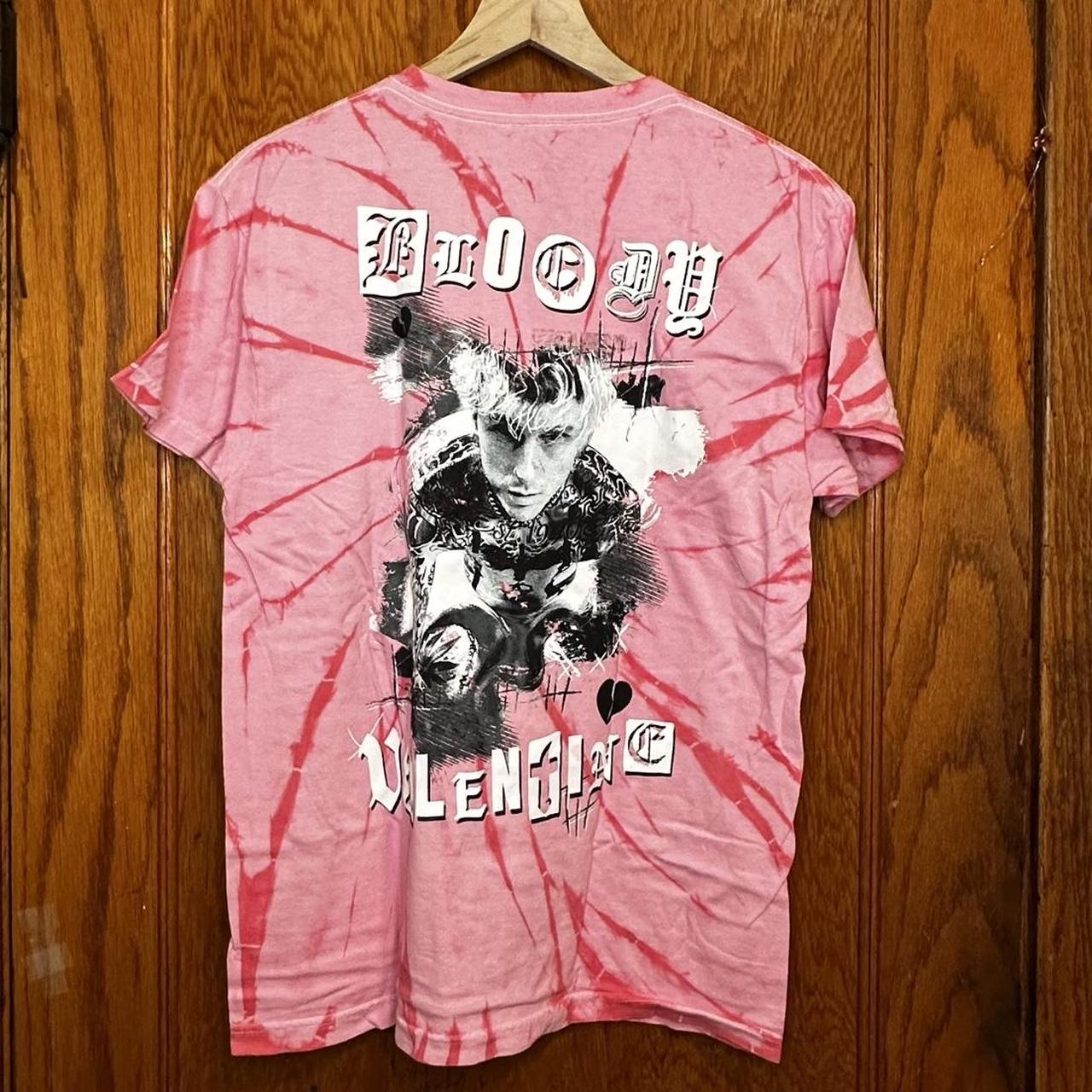 pink tie dye MACHINE GUN KELLY bloody valentine... | Depop