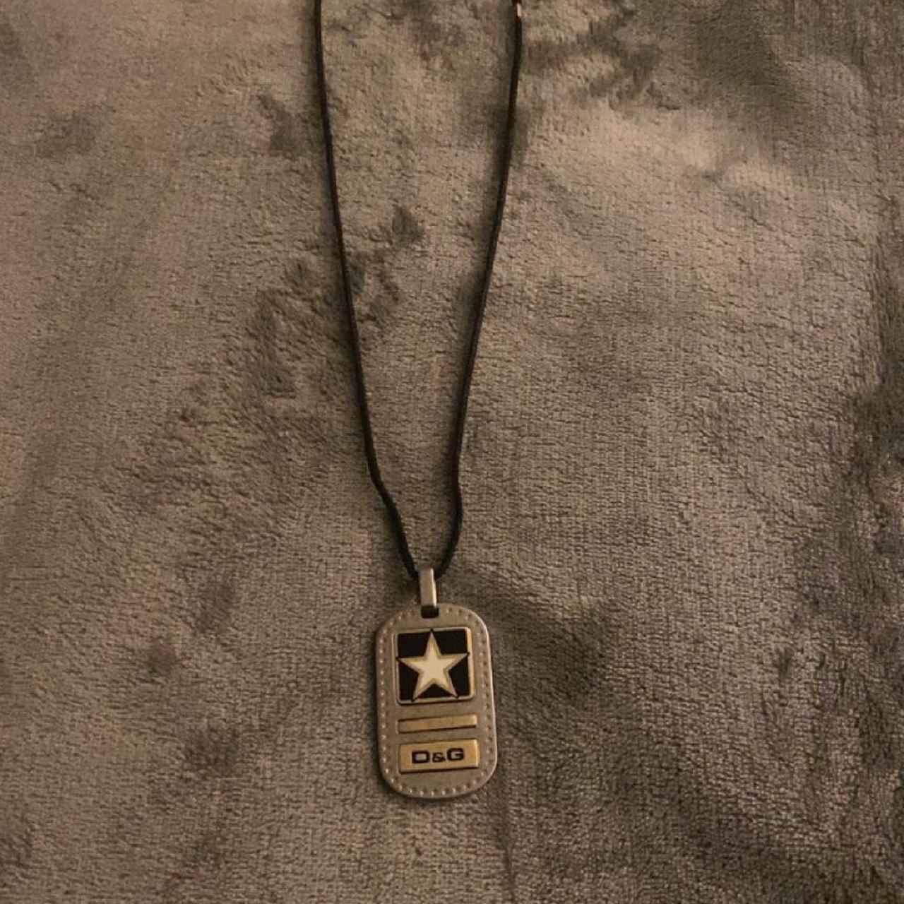 Dolce & Gabana star dog tag necklace 9.5” chain... - Depop