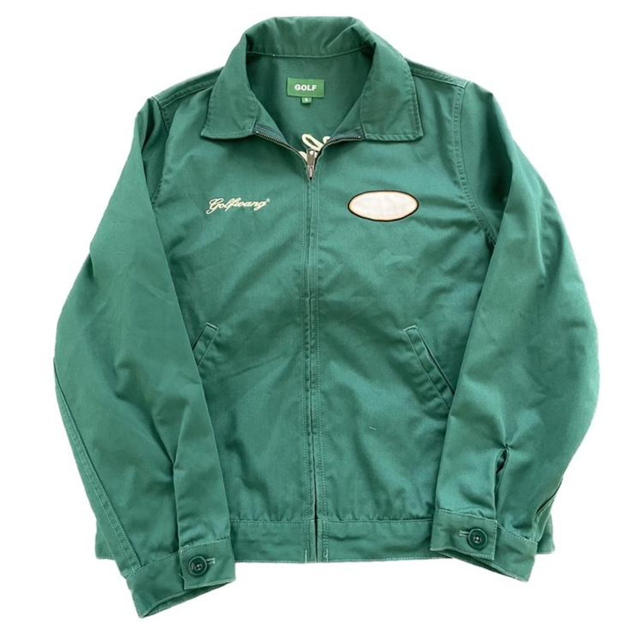 Golfwang green floral trucker jacket worn once or... - Depop