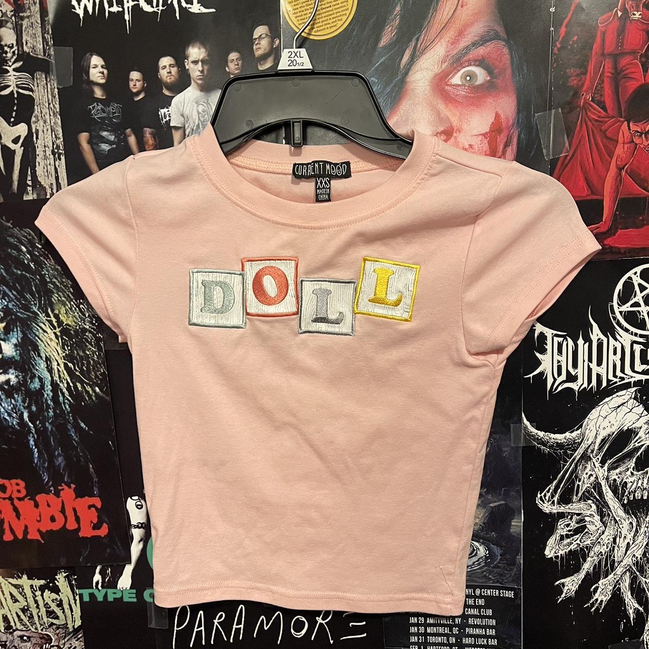 Dolls Kill Women's Pink Crop-top | Depop
