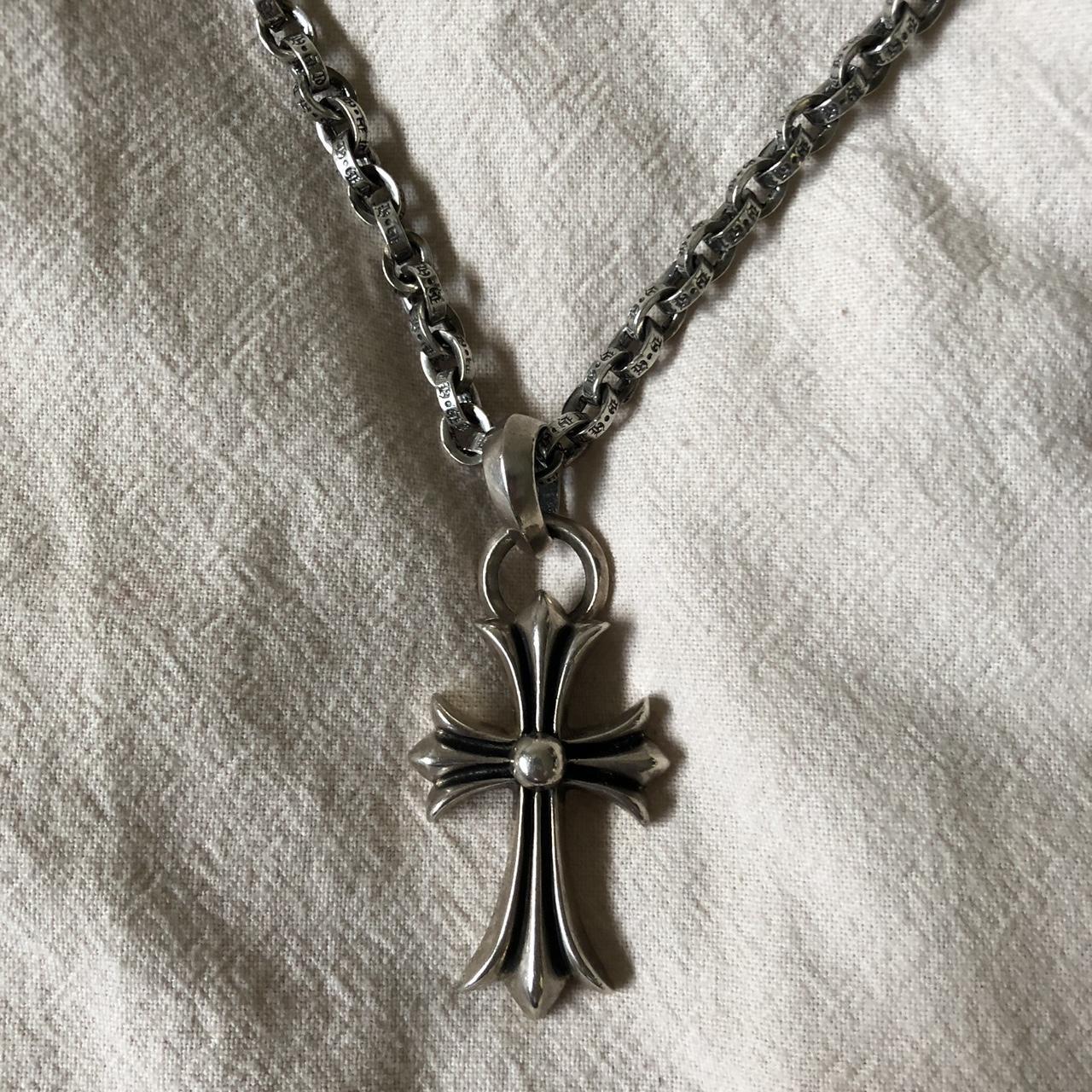 Pre owned Chrome Hearts cross pendant necklace with... - Depop