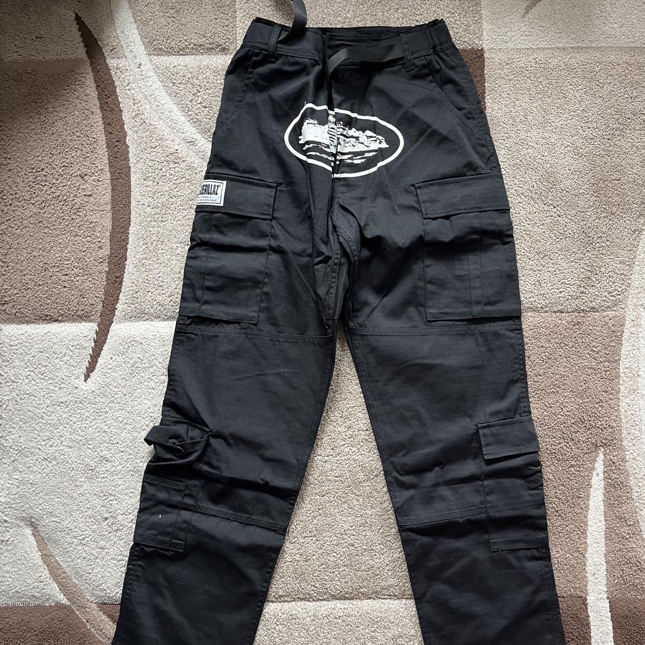 Corteiz Cargos with white logo Size small... - Depop