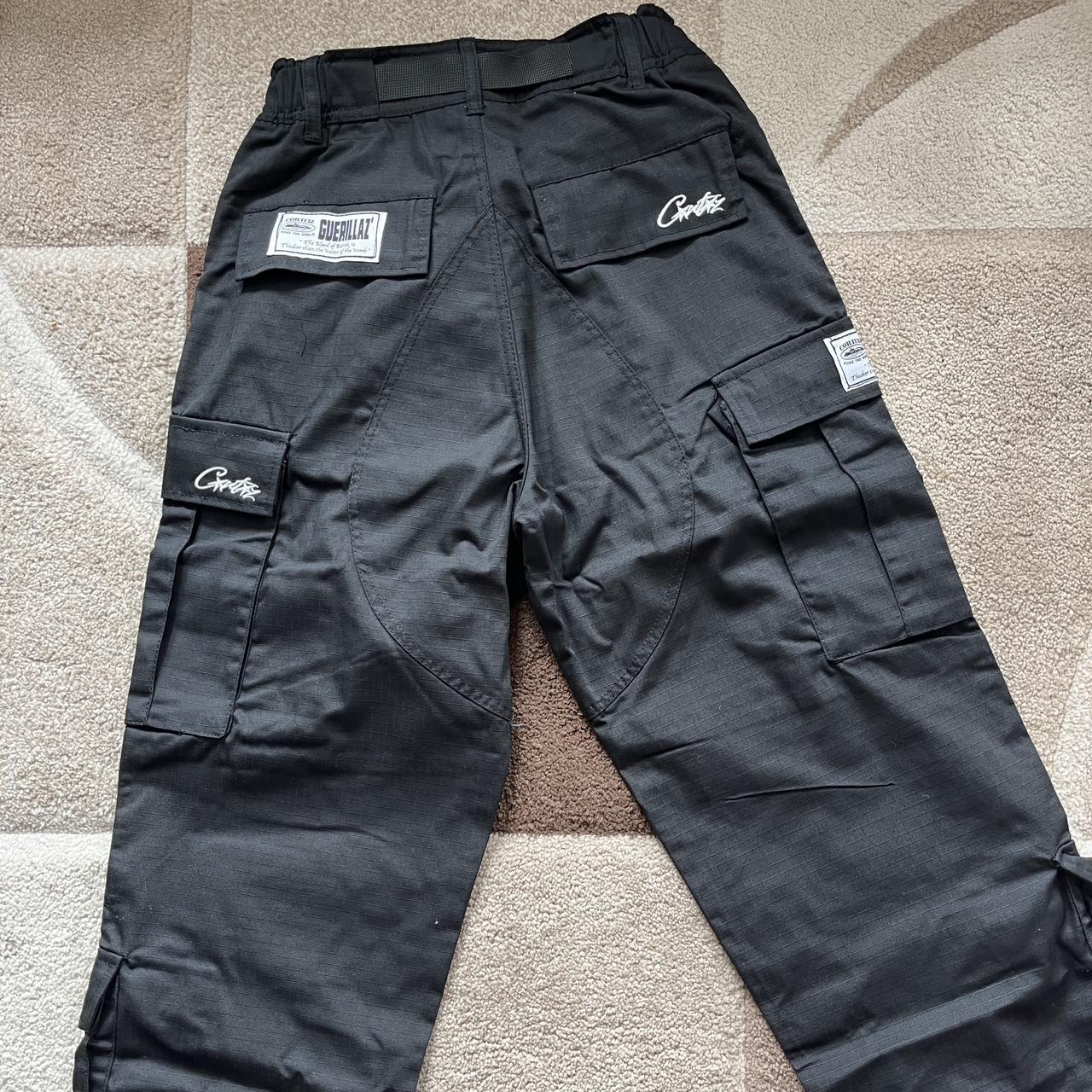 Corteiz Cargos with white logo Size small... - Depop