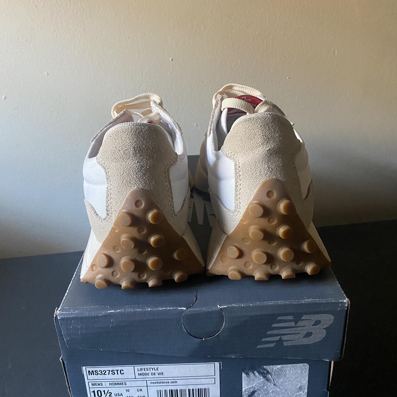 New balance 327 in crème/ white color way Us men... - Depop