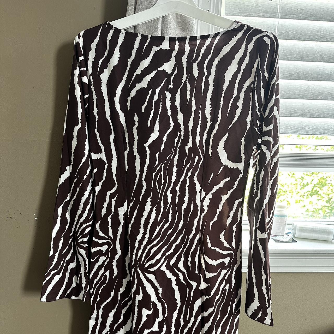 Brown zebra print dress!! very similar to the... - Depop